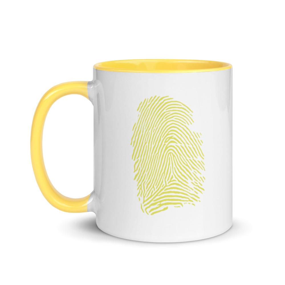 White Ceramic Mug with Color Inside – www.myfingerprint.art